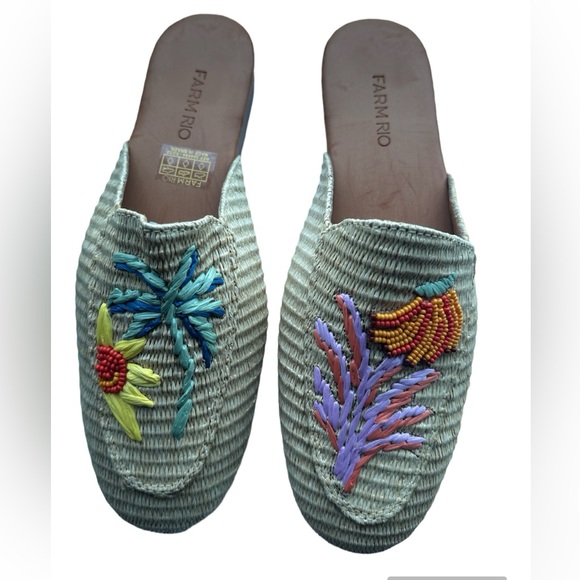 FARM Rio | Shoes | Brand New Farm Rio Womens Tropical Raffia Straw ...